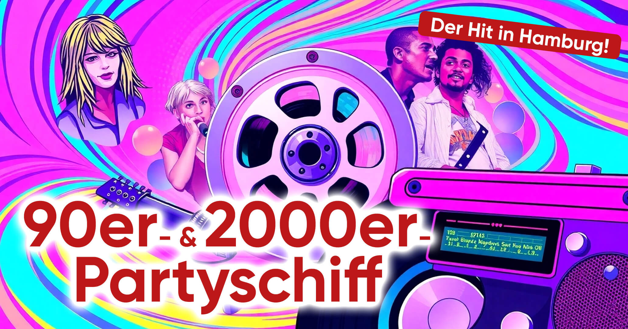 Das 90er-Partyboot am 26.04. in Hamburg